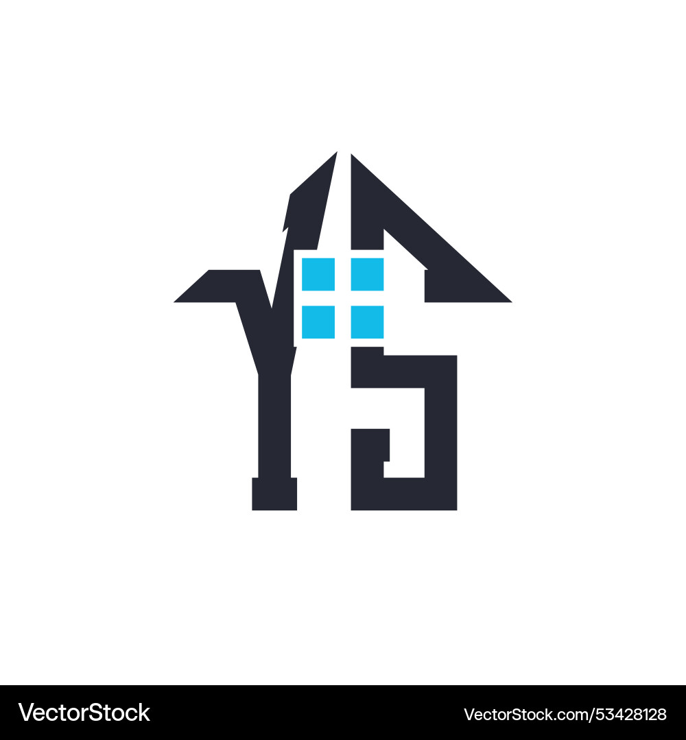 Initials ys house logo design creative letter ys Vector Image