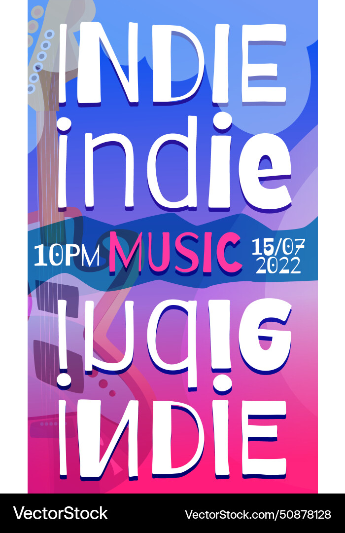 Live indie music show invitation Royalty Free Vector Image