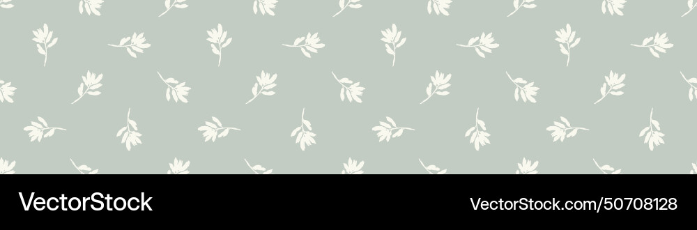 Modern botanical minimal wildflower border Vector Image