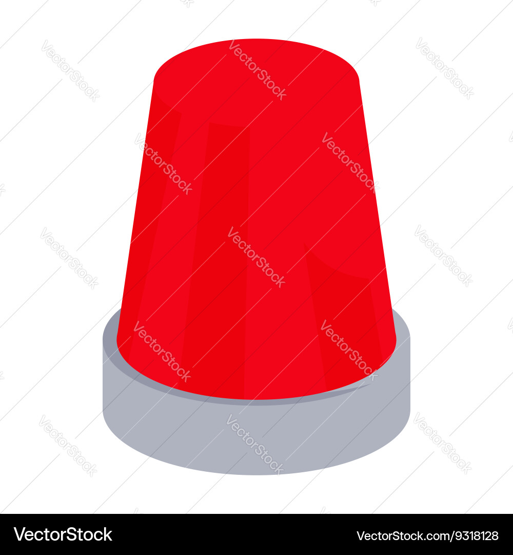 Red flashing emergency light icon cartoon style Vector Image