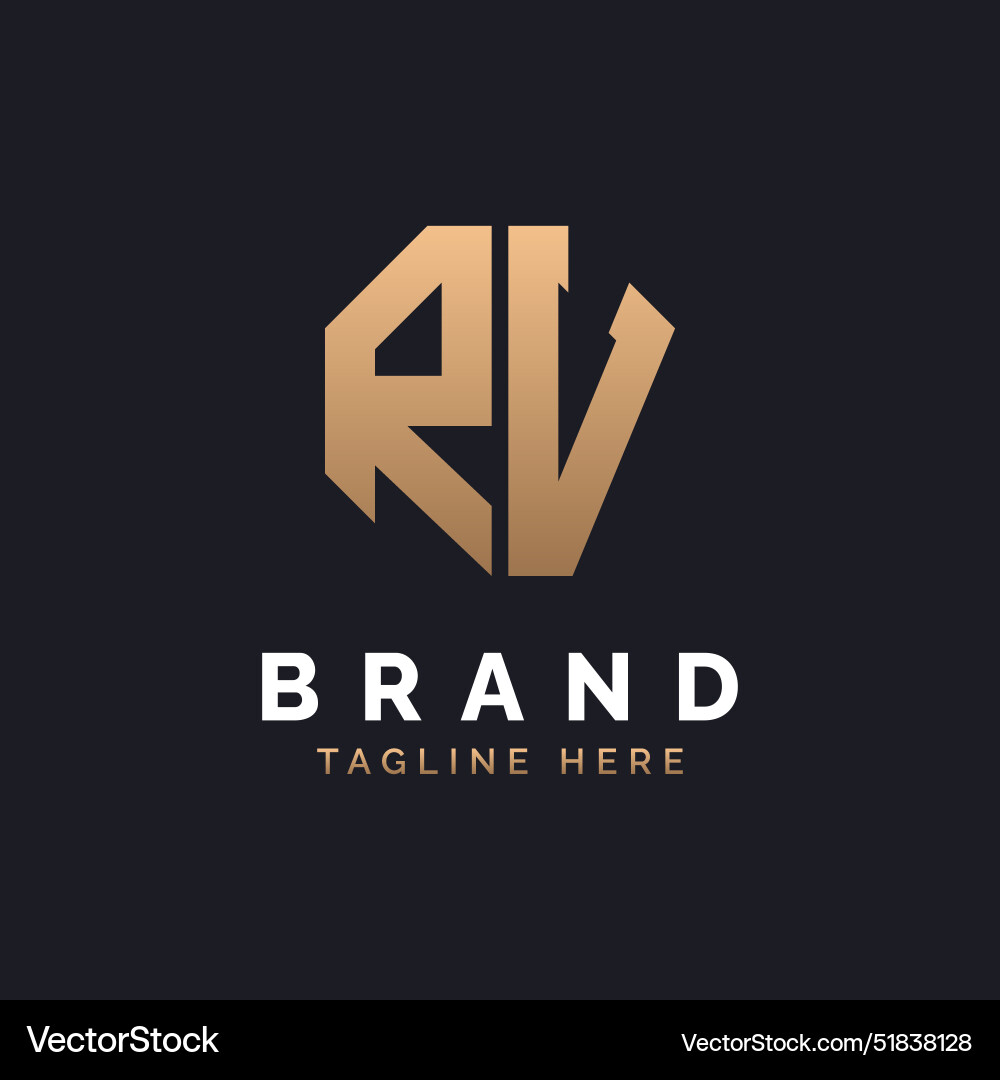 Rv logo design modern minimal elegant and luxury Vector Image