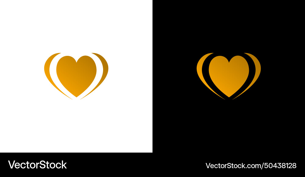 Unique and luxury heart logo design Royalty Free Vector