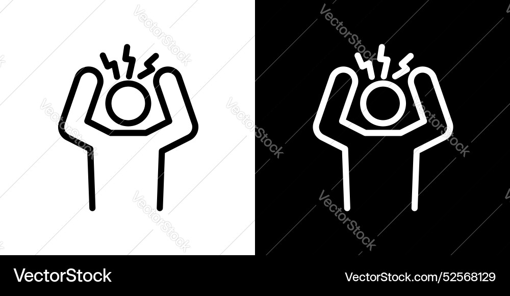 Anxiety icon set on white background Royalty Free Vector
