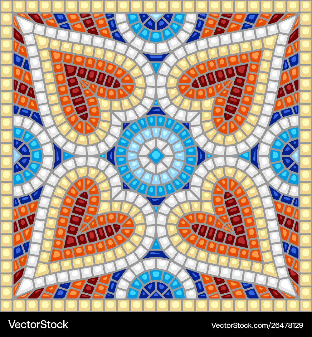 Colorful Mosaic Tile Pattern Royalty Free Vector Image