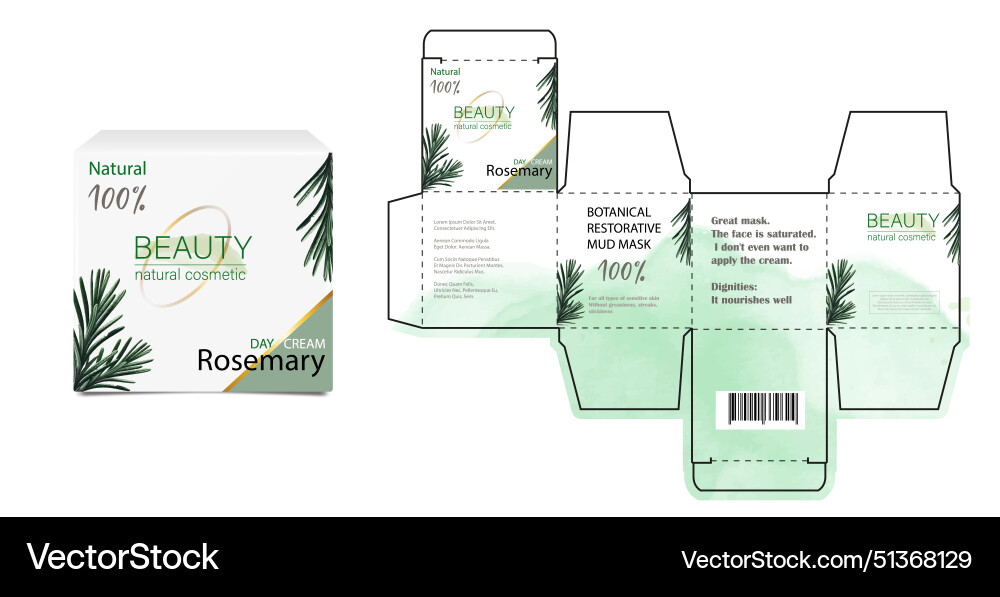 Design of the cosmetic packaging template cut Vector Image
