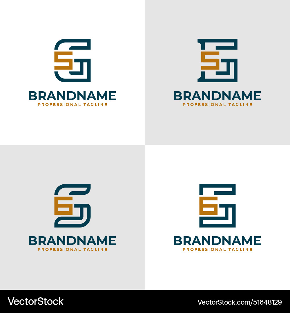 Elegant letters gs and sg monogram logo suitable Vector Image