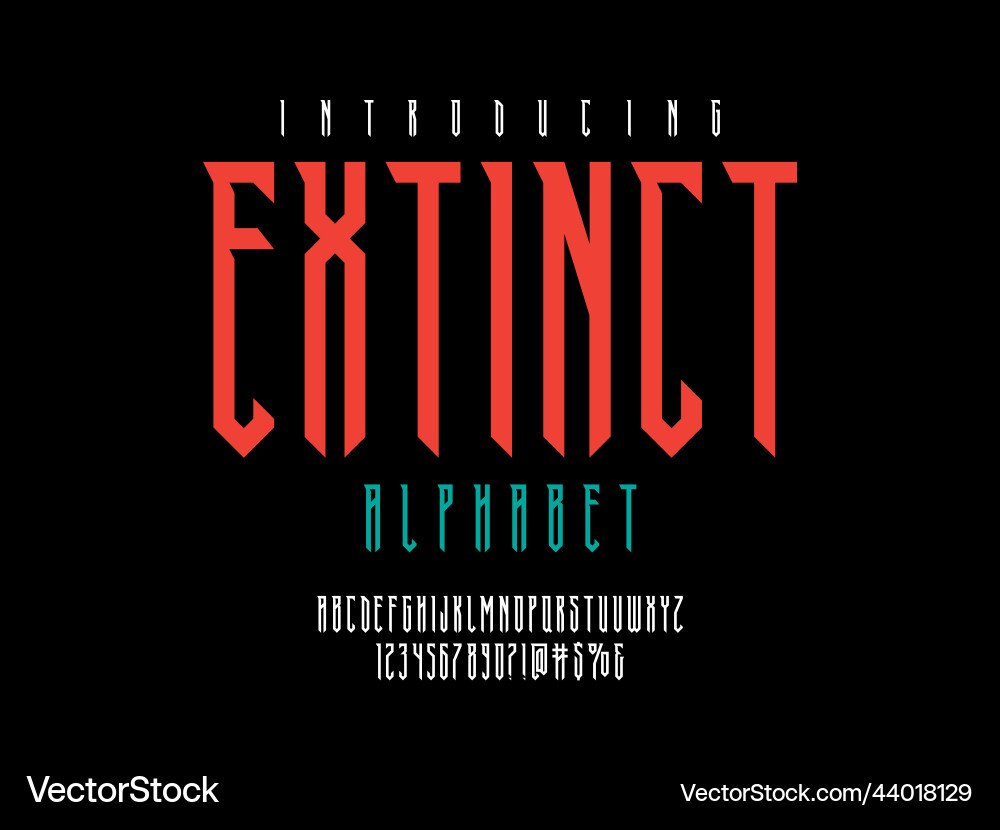 Gothic font Royalty Free Vector Image - VectorStock