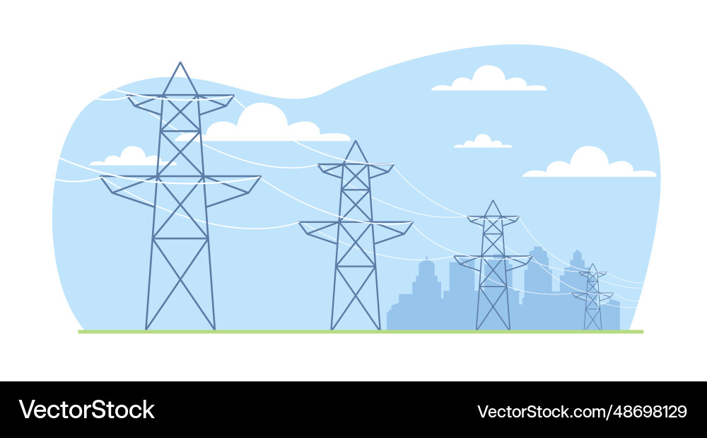 High voltage distribution grid supports transmit Vector Image