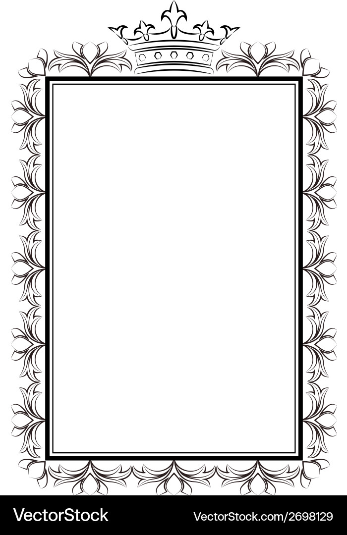 Ornate Crown Frame Royalty Free Vector Image - VectorStock