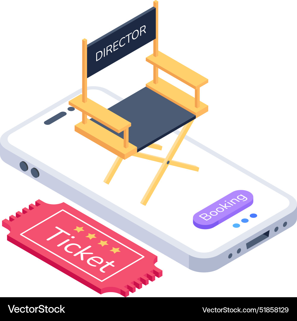 Webonline reservation isometric icon editable des Vector Image