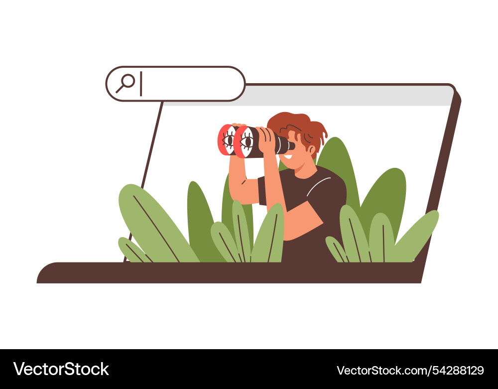 With a young man looking out Royalty Free Vector Image