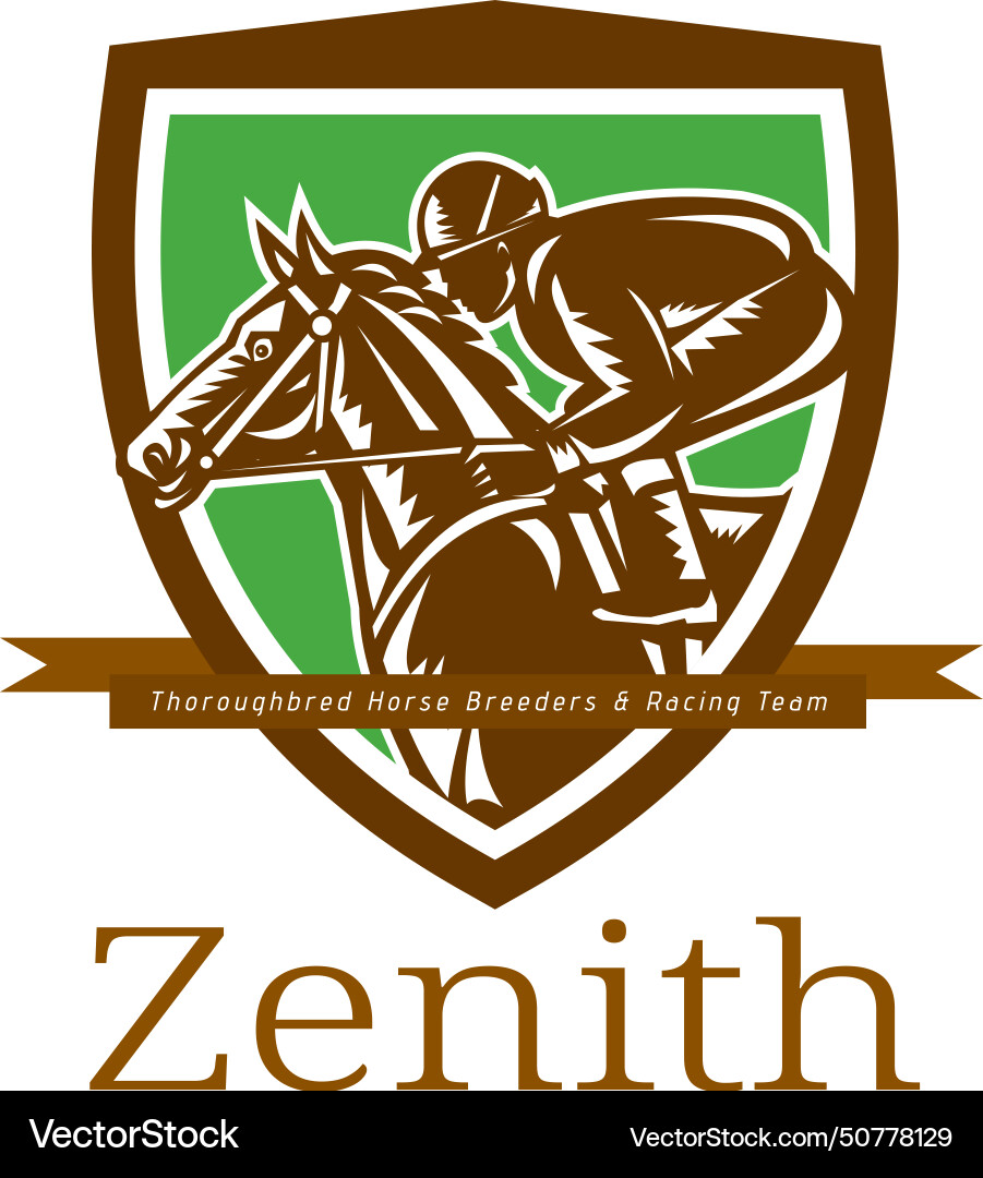 Zenith horse racing logo Royalty Free Vector Image