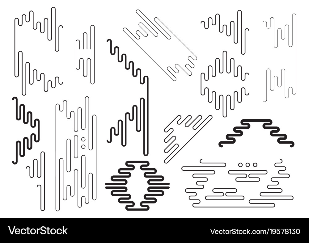 Abstract black line design elements Royalty Free Vector