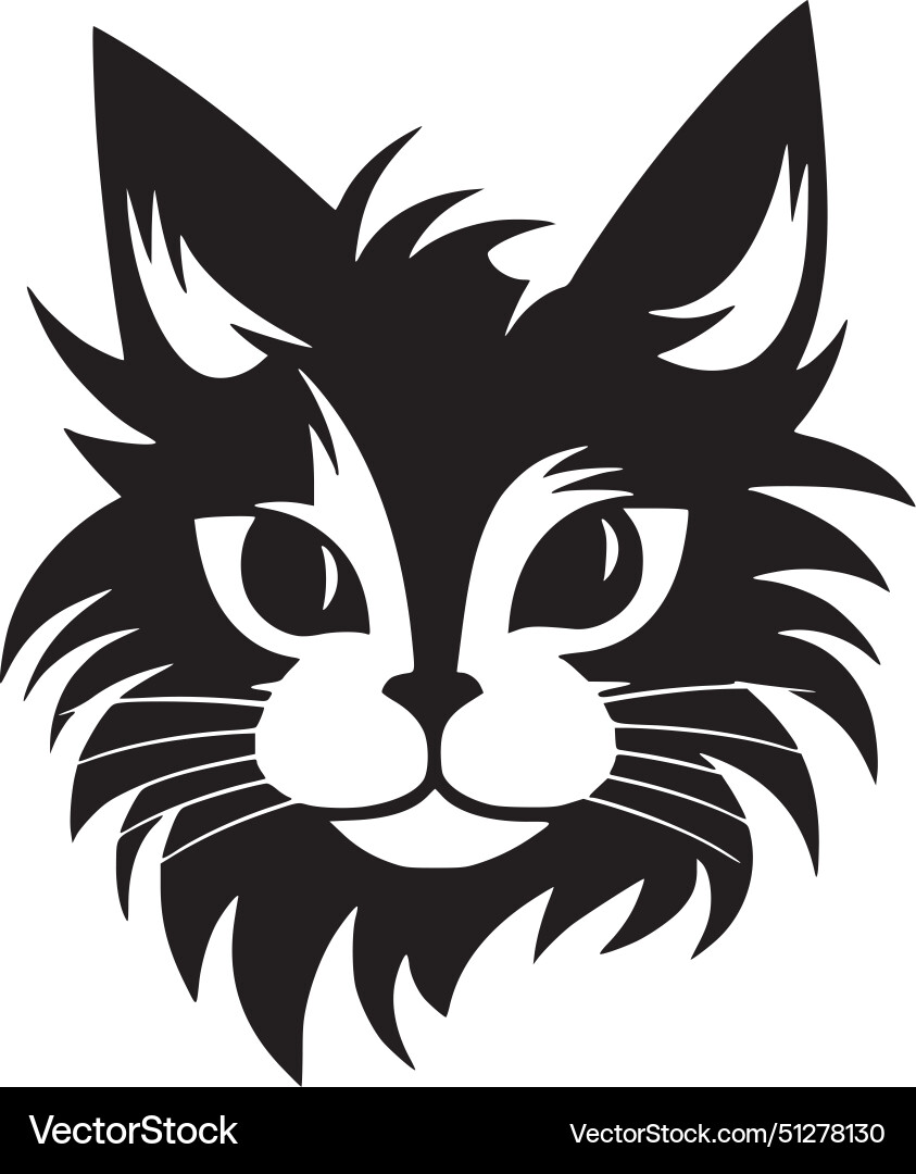 Cat - black and white Royalty Free Vector Image