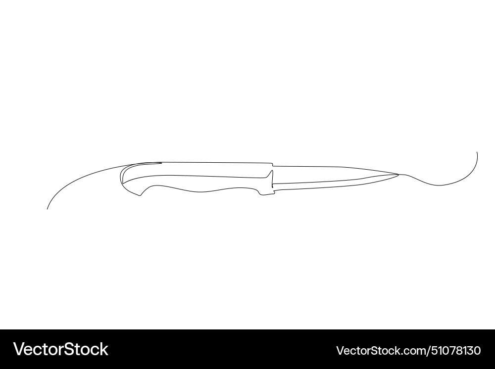 Continuous line knife icon monoline steel kitchen Vector Image