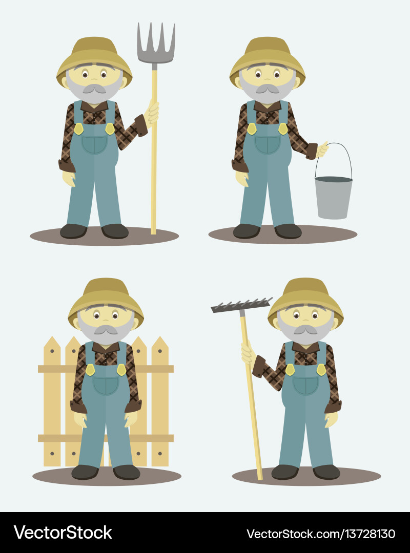 Farmer isolated Royalty Free Vector Image - VectorStock