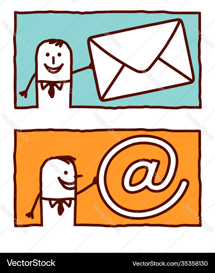 Hand drawn cartoon characters - business mail Vector Image