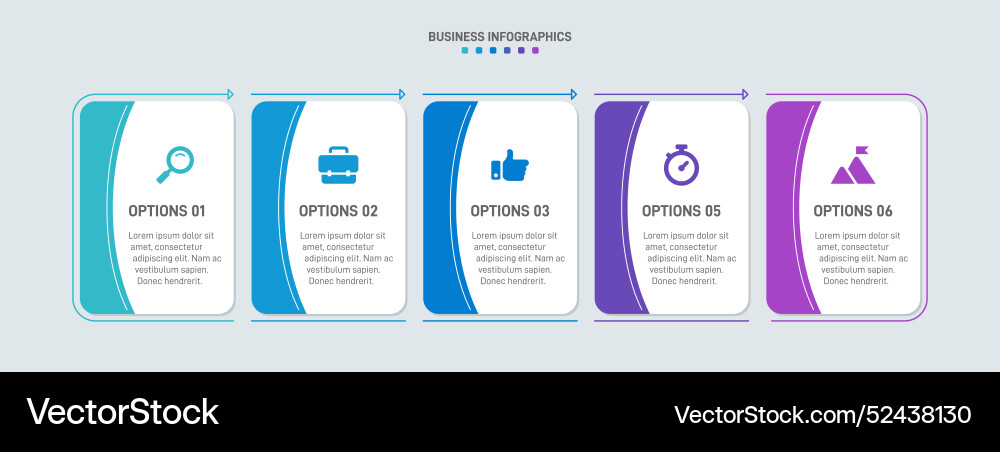 Horizontal progress bar featuring 5 arrow-shaped Vector Image