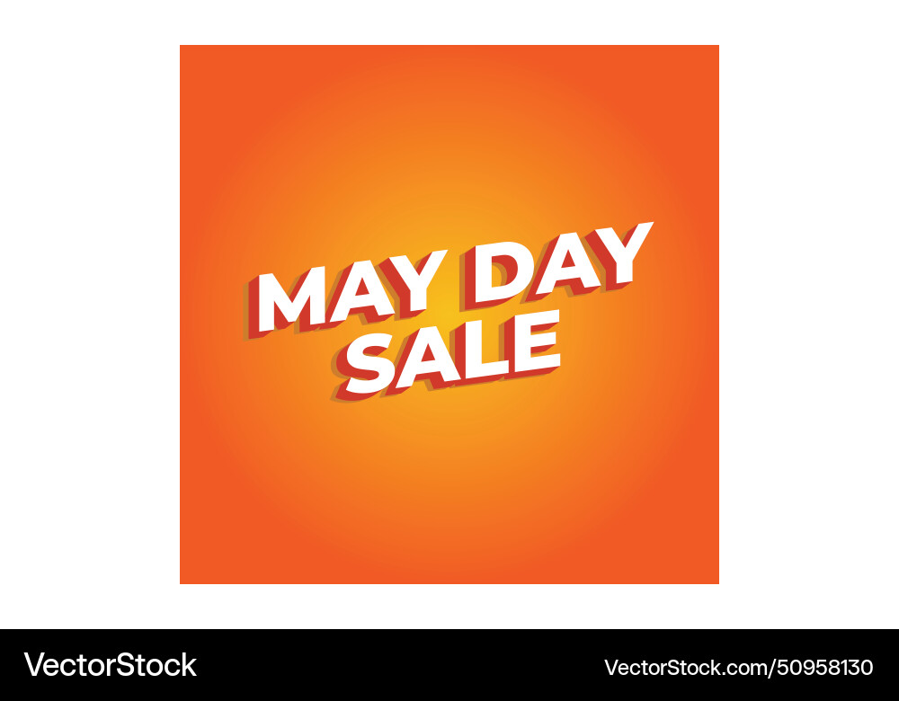 May day sale text effect in 3d look Royalty Free Vector