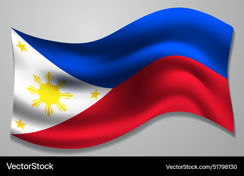 Philippines flag waving in the wind Royalty Free Vector