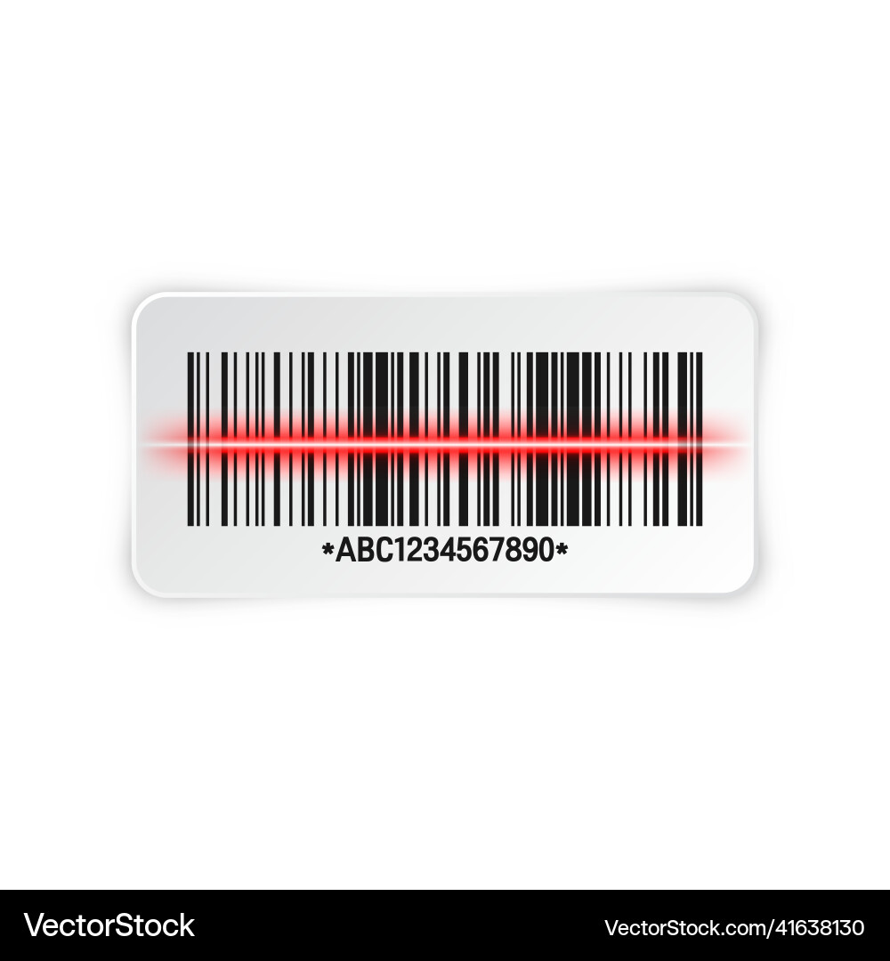 Realistic barcode sticker identification tracking Vector Image
