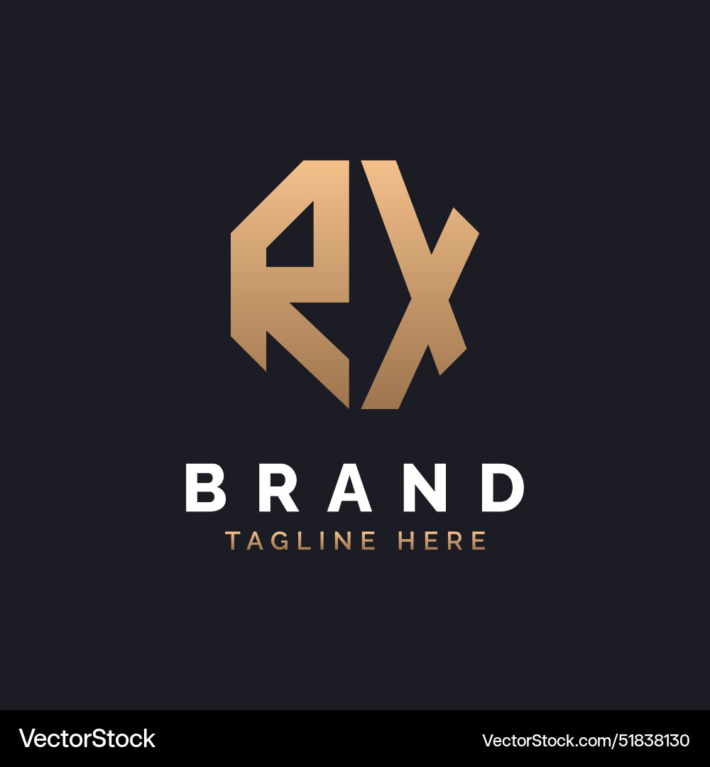 Rx logo design modern minimal elegant and luxury Vector Image