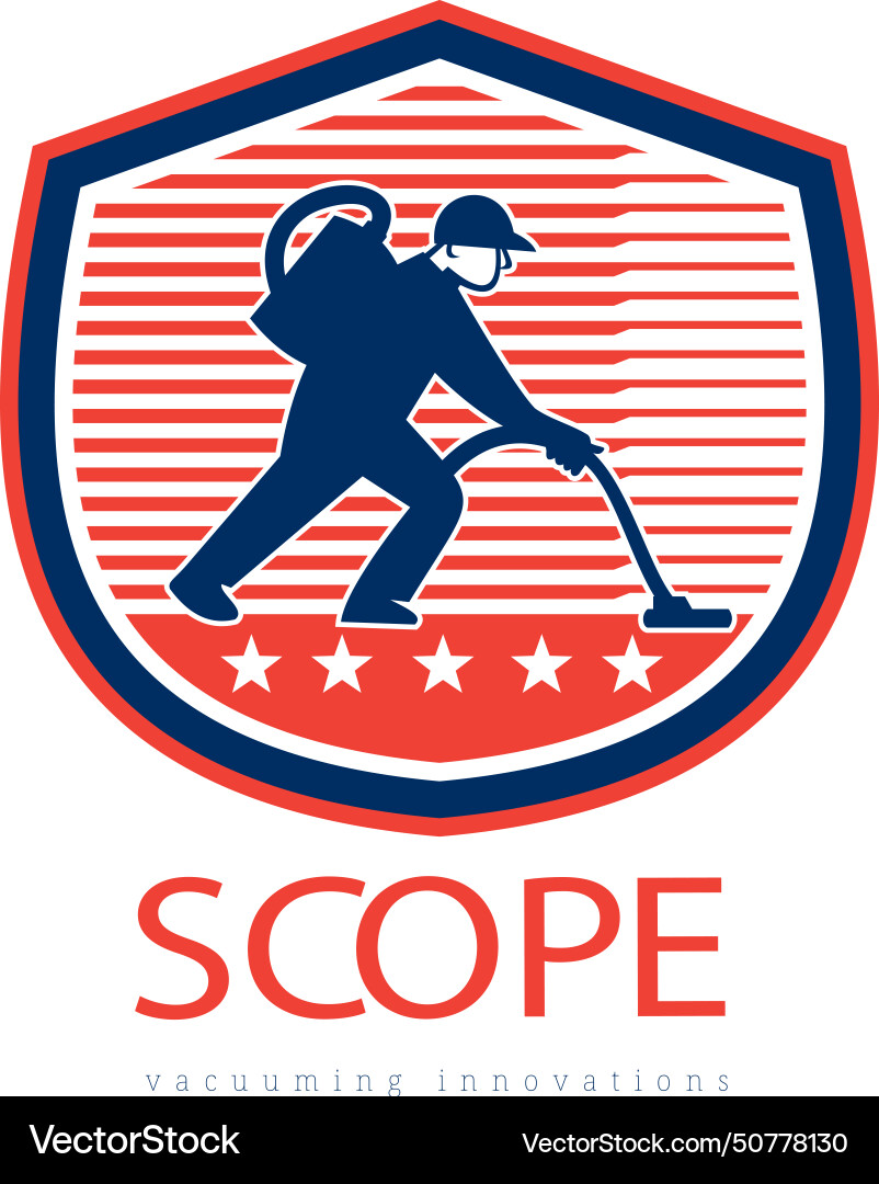 Scope vacuum cleaning logo Royalty Free Vector Image