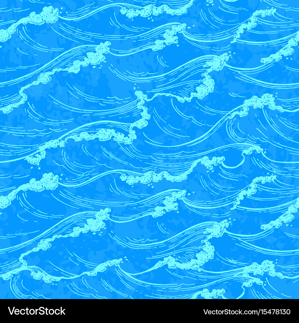 Sea waves seamless pattern Royalty Free Vector Image