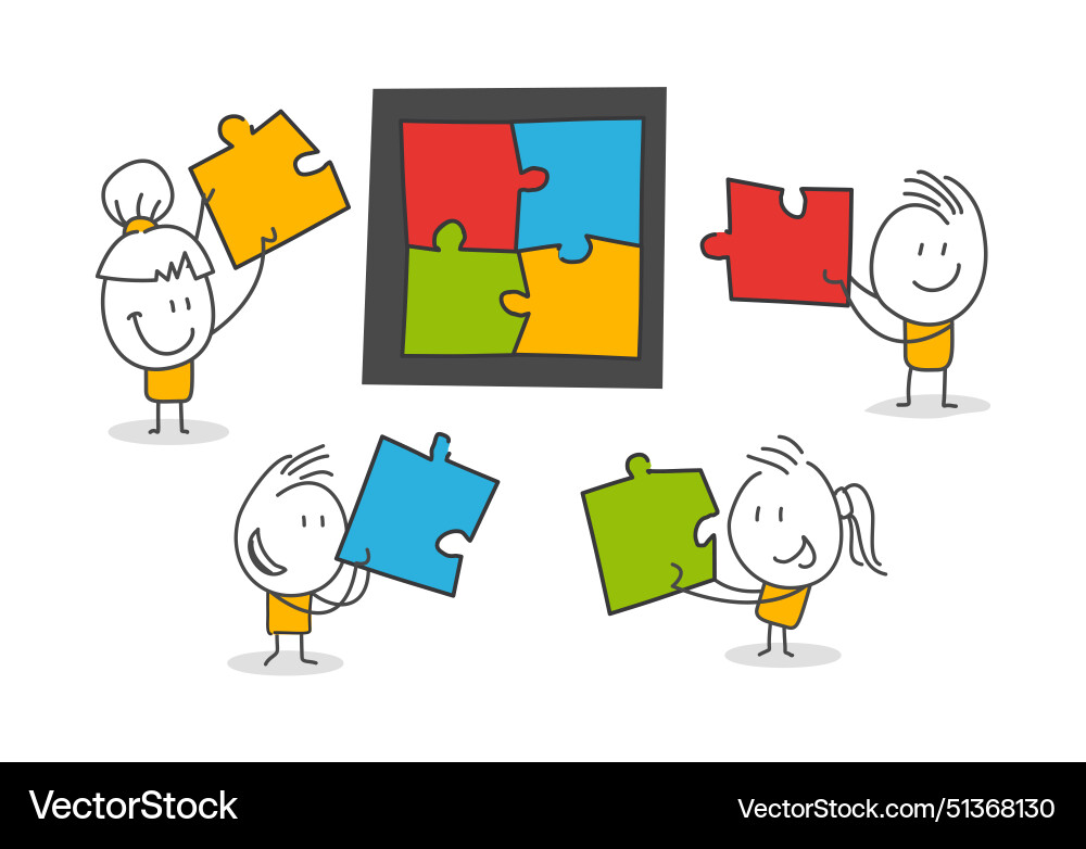 Stick figures business partnership concept Vector Image