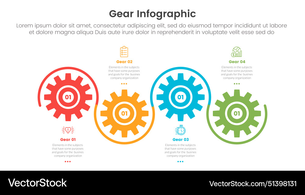 Gear cogwheel infographic template banner Vector Image
