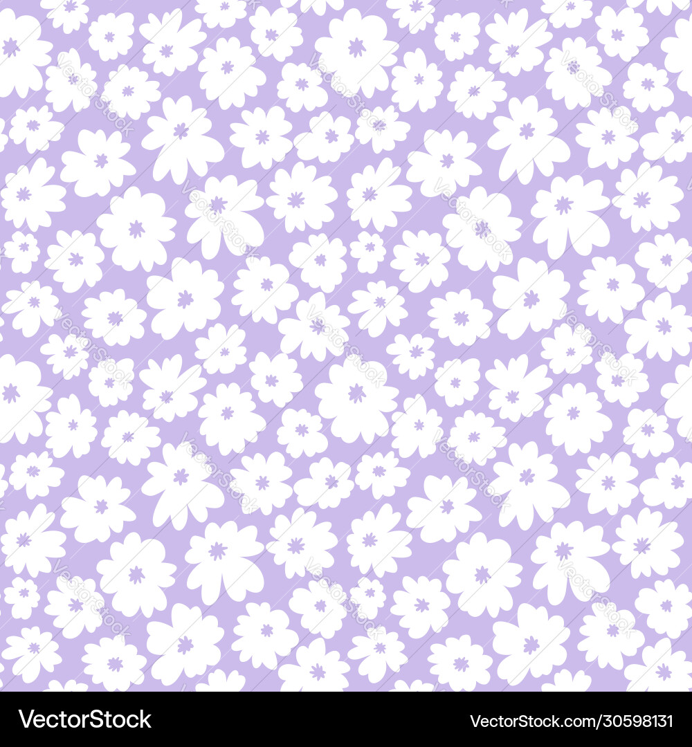 Hand drawn seamless with simple white daisy Vector Image