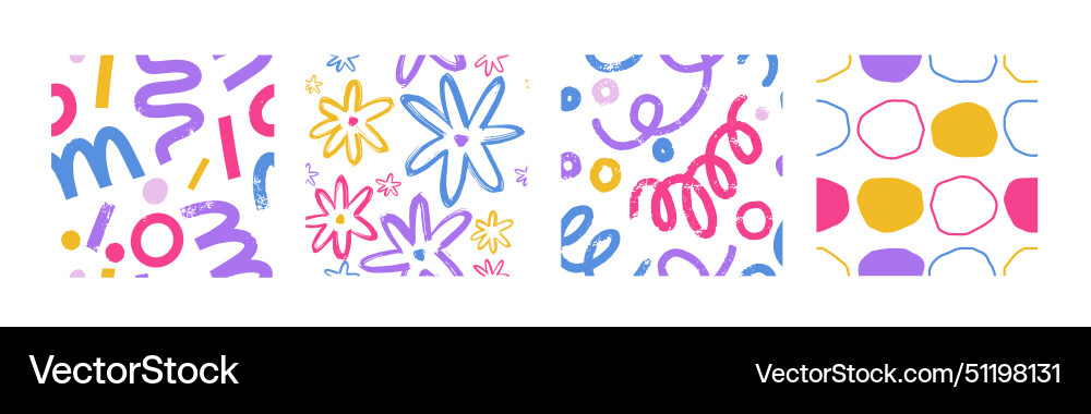 Seamless doodle textures abstract Royalty Free Vector Image