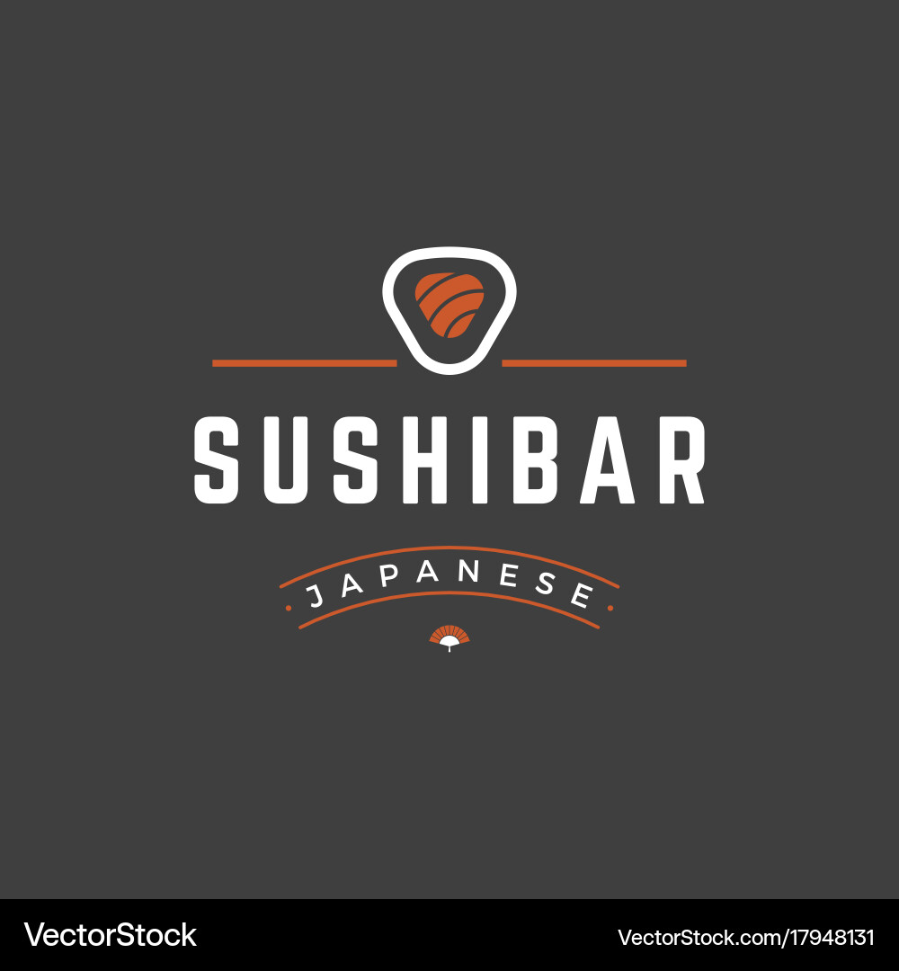 Sushi shop logo template object and icons Vector Image