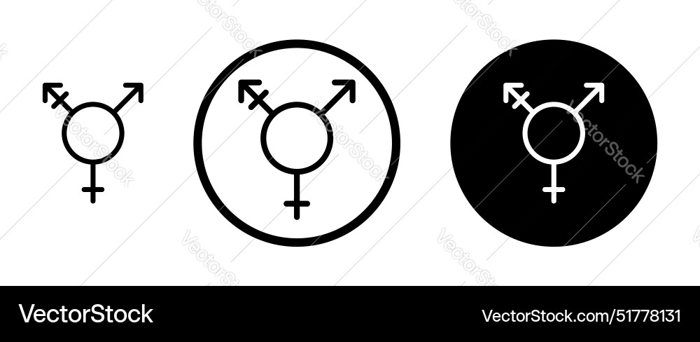 Transgender icon set black filled and outlined Vector Image