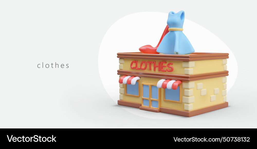 3d model of clothes store modern clothing Vector Image