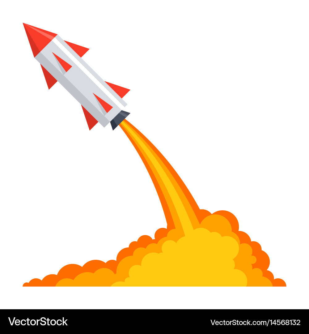 Ballistics with rocket launch Royalty Free Vector Image