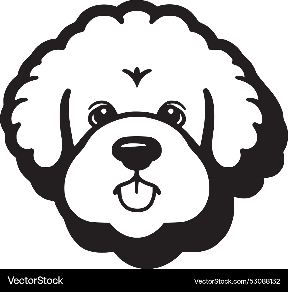 Bichon frise - black and white isolated icon Vector Image