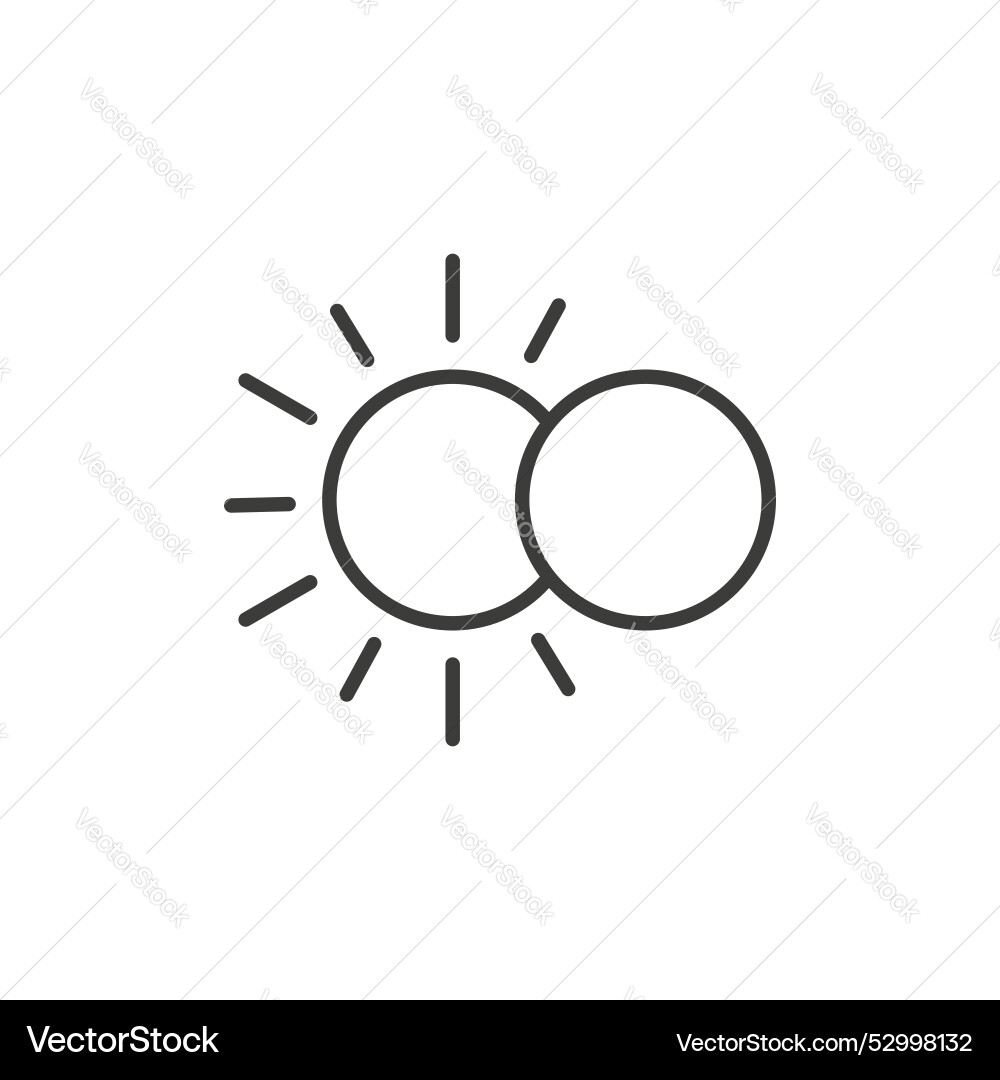 Eclipse icon set solar or moon symbol Royalty Free Vector