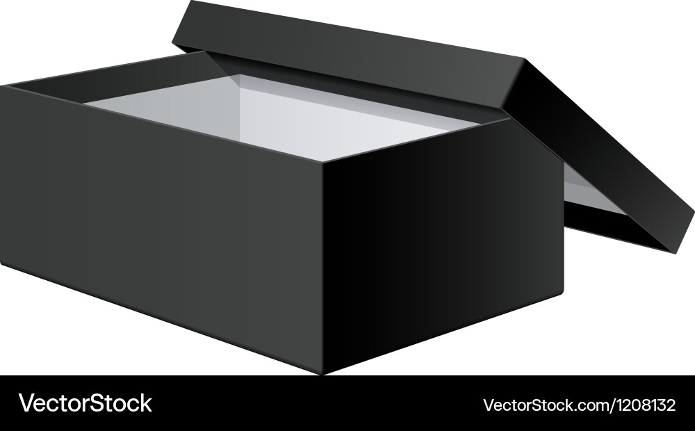 Realistic black blank package box opened Vector Image