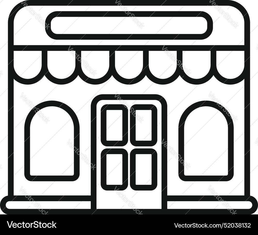Small business storefront facade with awning Vector Image