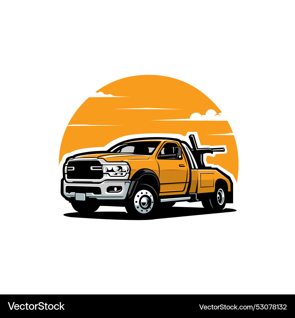 Tow truck wrecker isolated Royalty Free Vector Image