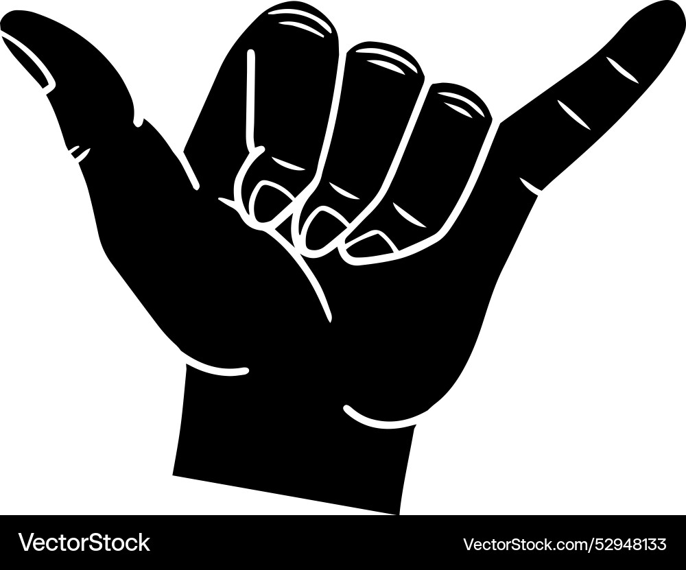 A black shaka gesture Royalty Free Vector Image