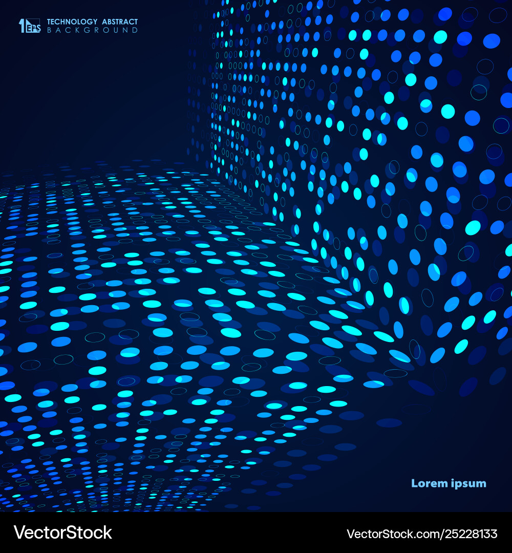 Abstract blue technology circle dots pattern line Vector Image