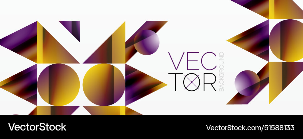 Assorted geometric shapes unite in a minimalistic Vector Image