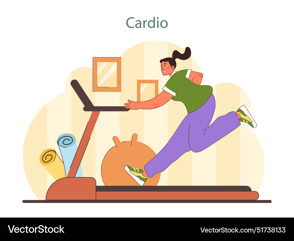 Home cardio dynamic workout Royalty Free Vector Image