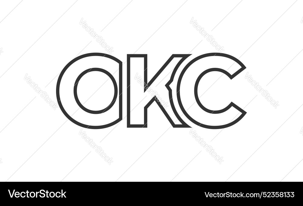 Okc logo design template with strong and modern Vector Image