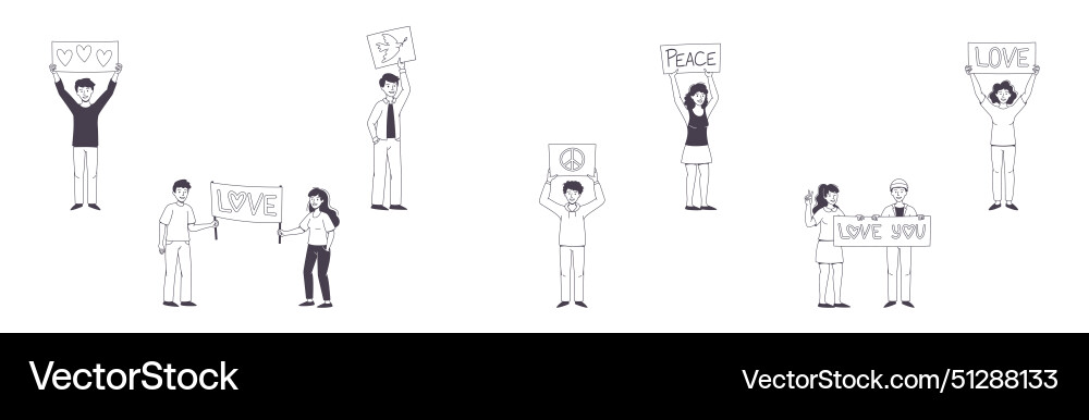 People character partaking in demonstration Vector Image