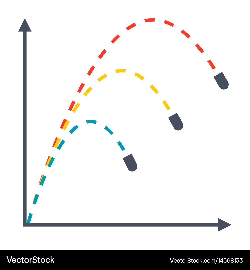 Projectile Trajectories Royalty Free Vector Image