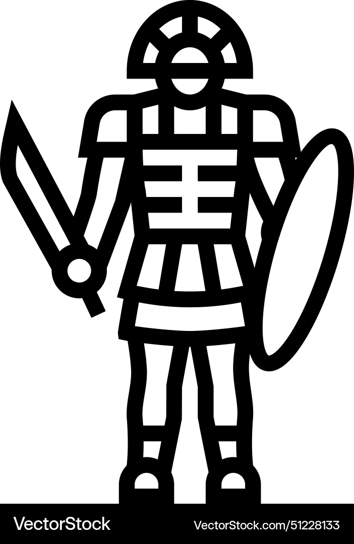 Warrior sparta line icon Royalty Free Vector Image