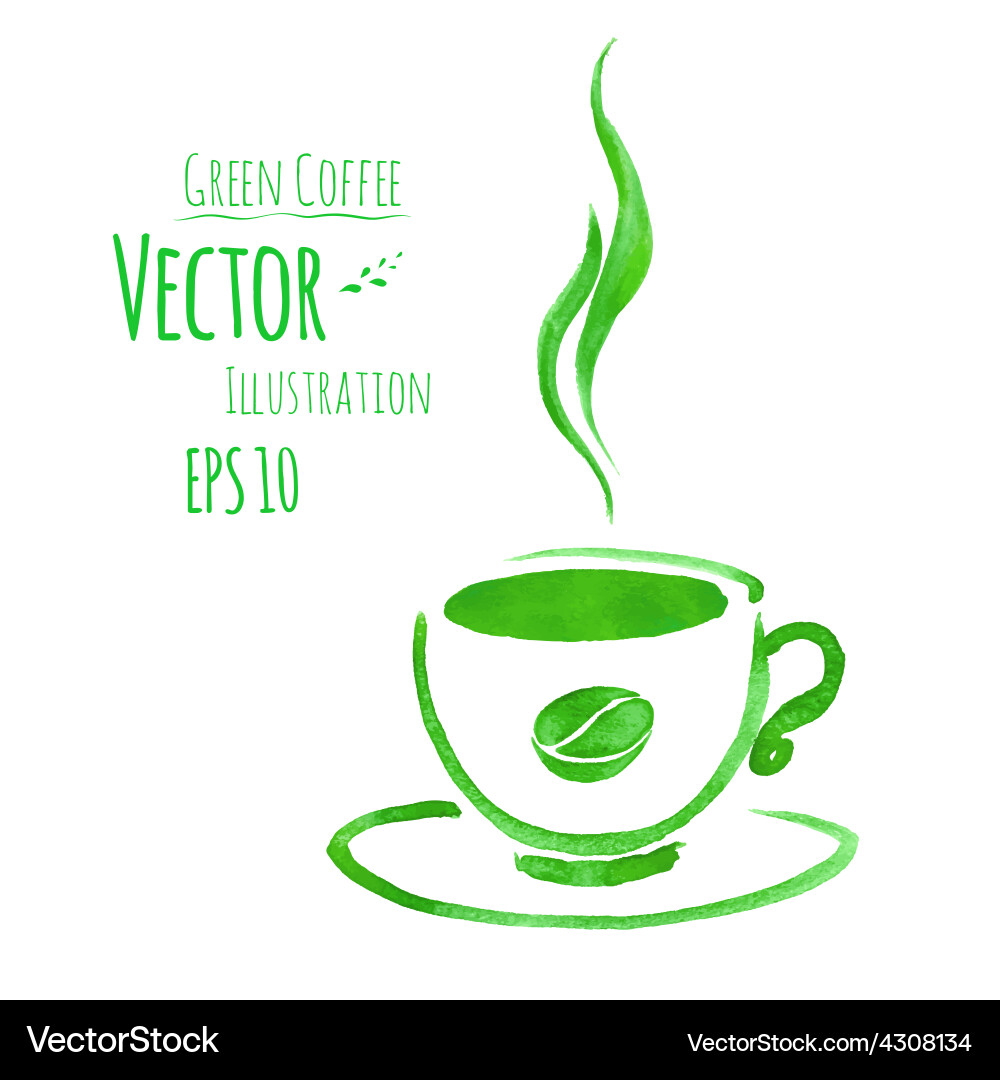 Cup of green coffee Royalty Free Vector Image - VectorStock